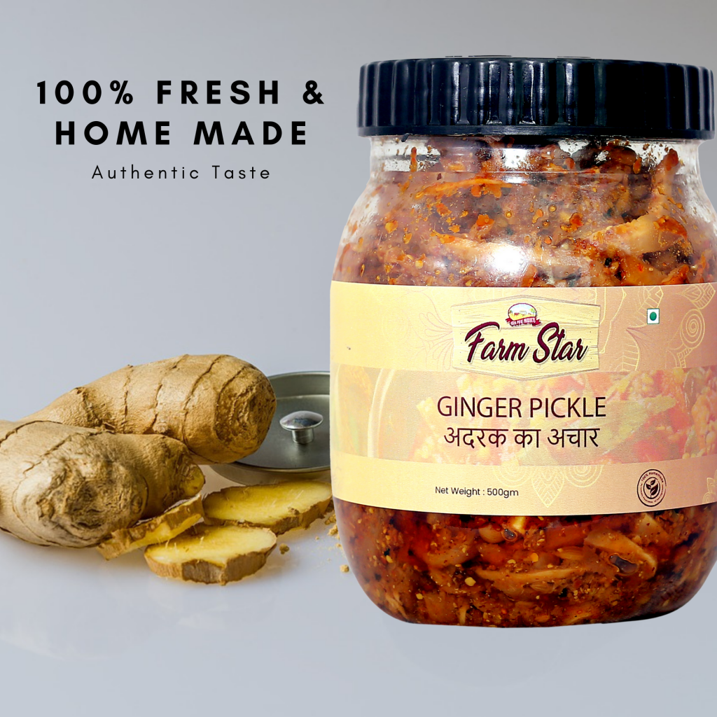 Ginger Pickle – Adrak ka Achar |100% Fresh & Homemade (500gram) | Farm-Star