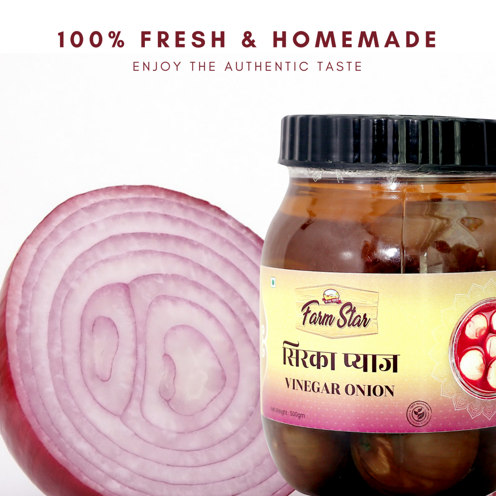 Vinegar Onion Salad– Sirka Pyaj | 100% Fresh & Homemade (500gm) | Farm-Star