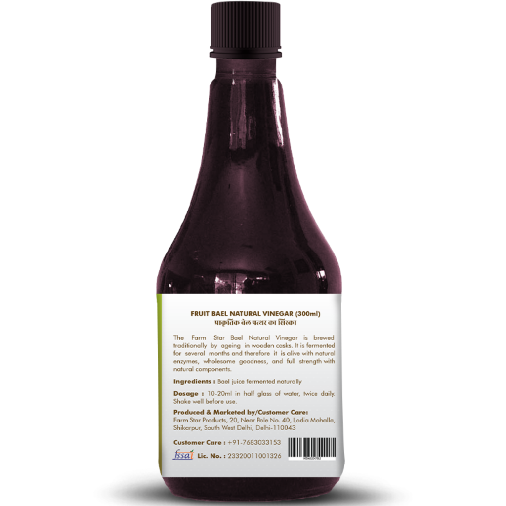 Bael Pathar Natural Vinegar | Fermented, Raw, Unfiltered (300ml) | Farm ...