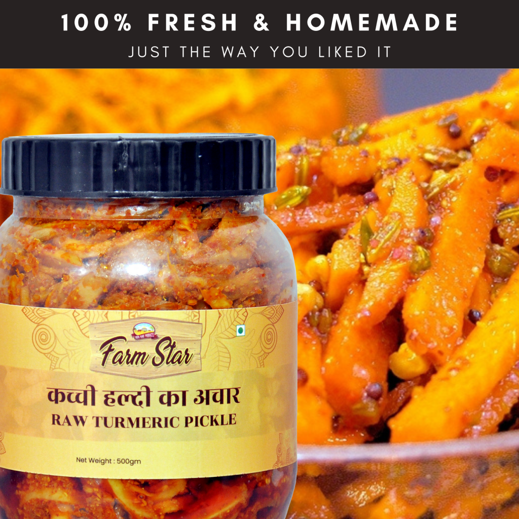 RAW TURMERIC PICKLE – KACHI HALDI KA ACHAR (500gm) | Farm-Star