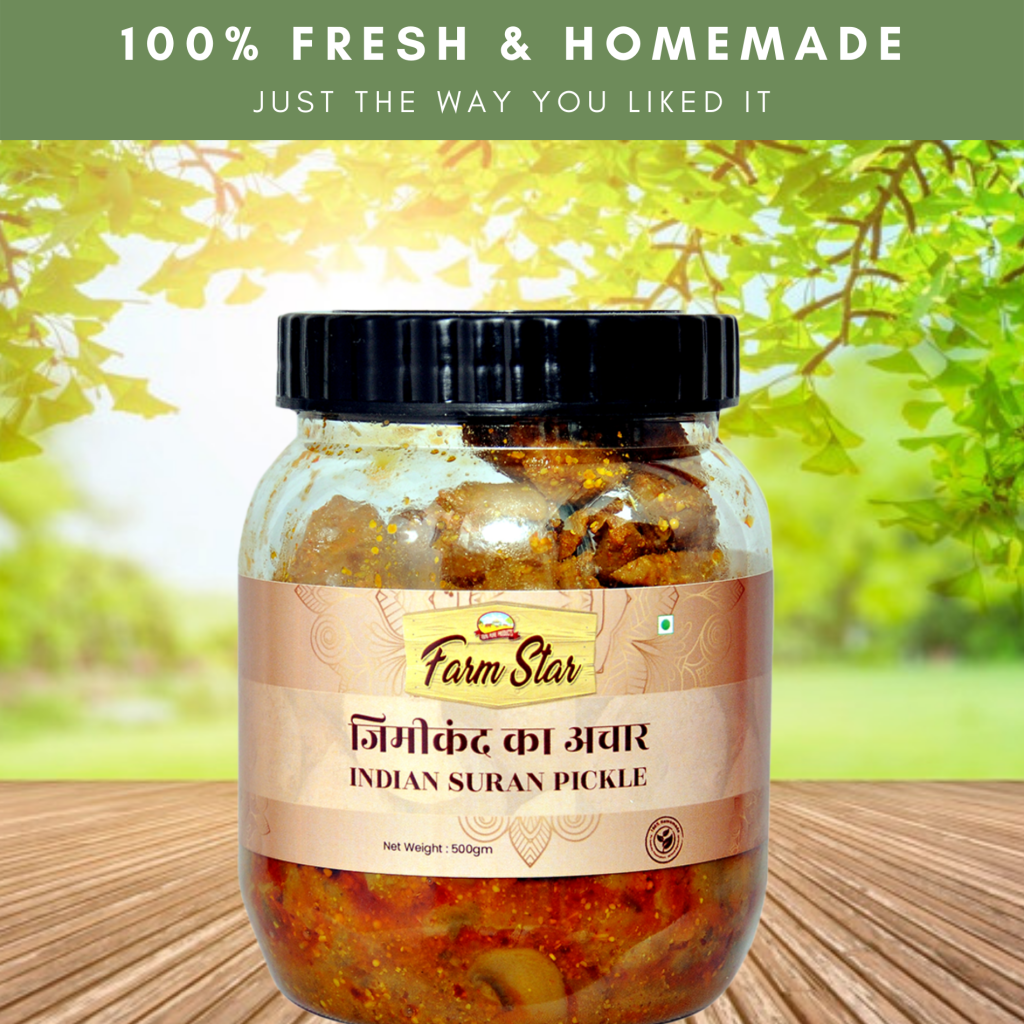 INDIAN YAM JIMIKAND PICKLE – 100% FRESH & HOMEMADE (500gm) | Farm-Star